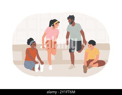 Post workout stretch isolated cartoon vector illustrations Stock Vector ...