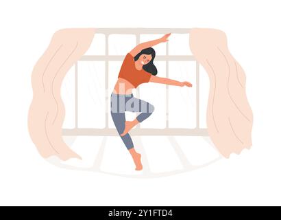 Contemporary dance isolated cartoon vector illustrations. Young woman ...