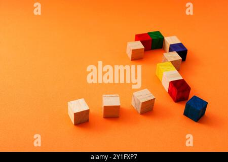 Question mark formed with wooden cubes Stock Photo - Alamy