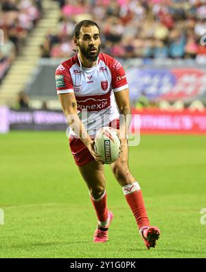 Tyrone May of Hull KR in the pre-game warm up during the 2025 Betfred ...