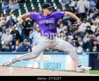Colorado Rockies pitcher Seth Halvorsen (54) during an MLB Spring ...
