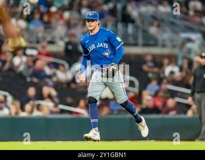 Toronto Blue Jays' Ernie Clement bats during the eighth inning of a ...