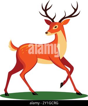 A Vector Illustration of a Prancing Deer Stock Vector Image & Art - Alamy