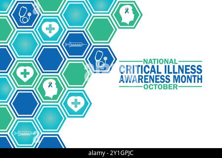 National Critical Illness Awareness Month October Vector illustration ...