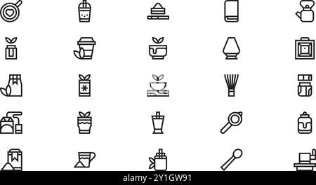 Matcha tea meal icons High-Quality Vector Icons Collection with ...