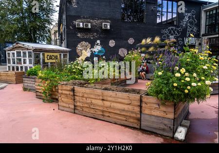 Visitors to the renewed Rotermann Quarter in Tallinn,Estonia,Europe ...