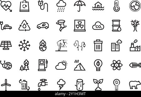Climate change icons High-Quality Vector Icons Collection with Editable ...