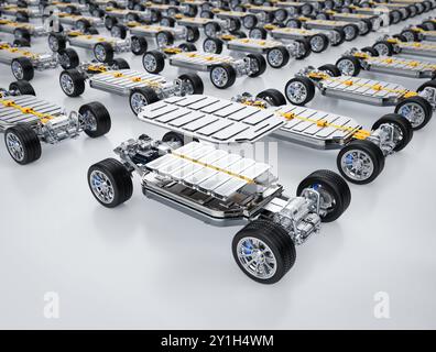 3d rendering exploded view of electric vehicle battery or pack of ...