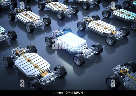 3d rendering exploded view of electric vehicle battery or pack of ...
