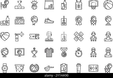 Basketball icons High-Quality Vector Icons Collection with Editable ...