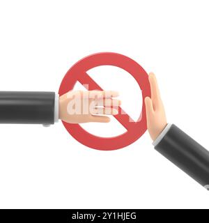 Do not contact. No handshake icon. Red prohibition sign. Precautions ...