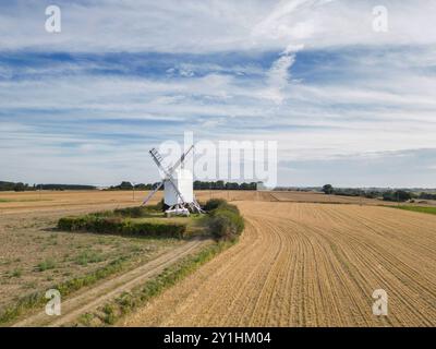 aerial view of chillenden windmill an open trestle post mill in kent ...