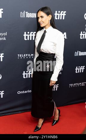 Demi Moore attends the premiere of "The Substance" during the 2024 ...