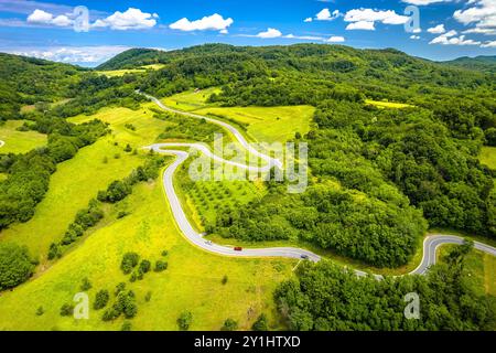 Kalnik mountain landscape aerial view, Prigorje region of Croatia Stock ...