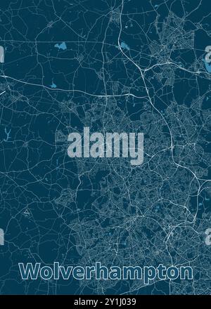 Urban vector city map of Wolverhampton, England Stock Vector Image ...