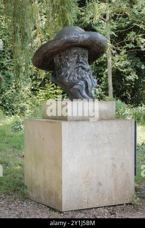 Giverny, France-August 2, 2024: Bust of Claude Monet by Daniel Goupil ...