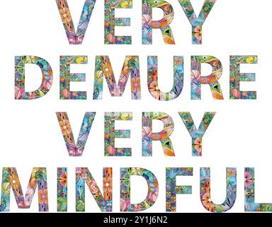 Word DEMURE hand drawn modern design vector illustration Stock Vector ...