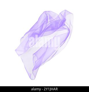 Beautiful violet blue tulle fabric on white background Stock Photo - Alamy