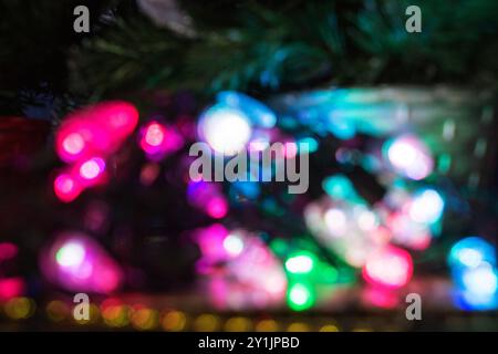 christmas background, image blur colorful bokeh defocused lights ...