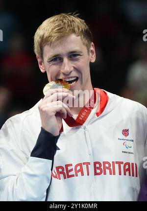 Great Britain's Stephen Clegg with his gold medal, Neutral Paralympic ...