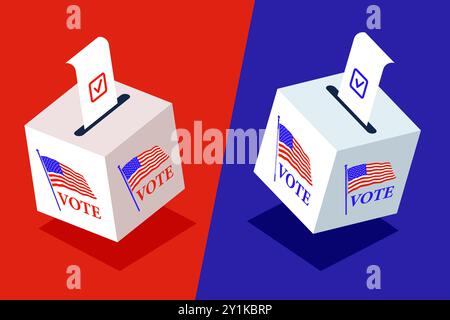 Counting of votes in the US presidential elections illustration ...