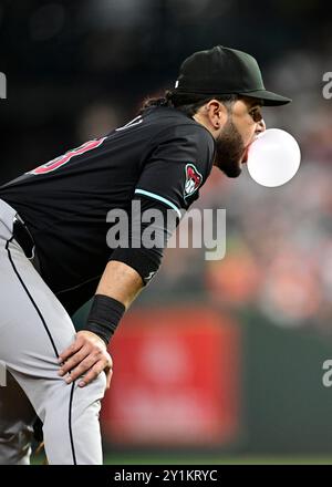 Arizona Diamondbacks third base Eugenio Suárez (28) in the first inning ...