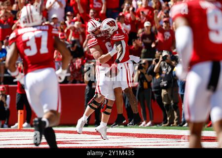 Wisconsin offensive lineman Joe Huber (OL19) poses for a portrait at ...
