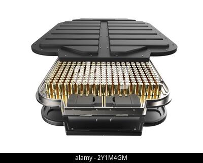 Exploded view of 3d rendering electric vehicle battery module with ...