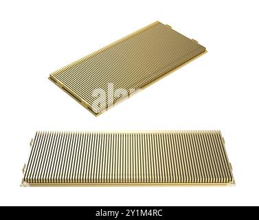 3d rendering golden electric vehicle battery or pack of lithium-ion ...