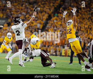 Mississippi State quarterback Blake Shapen speaks during the ...