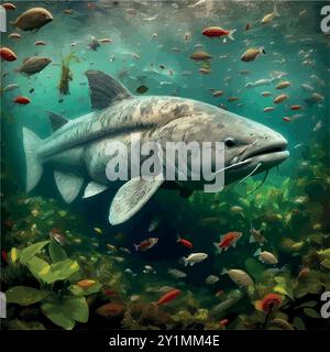 Piraíba Catfish: The Largest Freshwater Predator Stock Vector Image ...