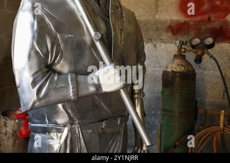 A statue from hardened steel of the Palestinian popular folkloric ...