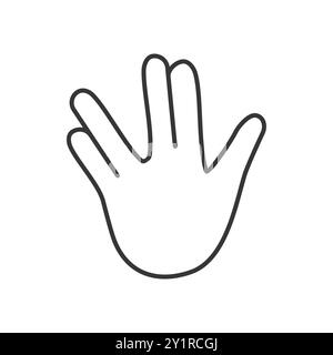 Vulcan greeting and salute gesture. Live long and prosper hand sign ...