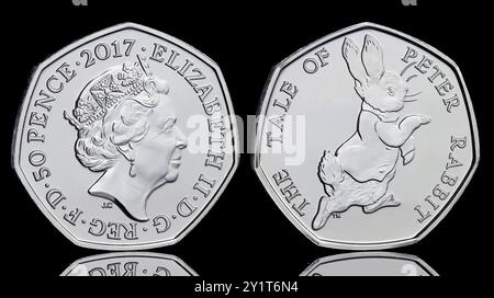 The front & back of The Tale Of Peter Rabbit 50p coin issued in 2017 by ...