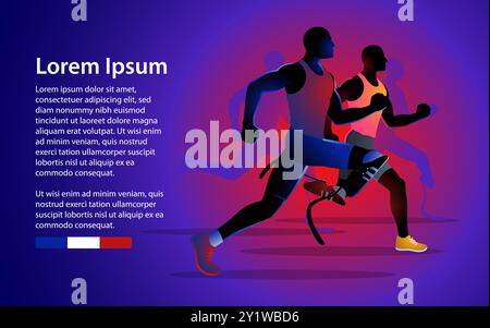 Silhouette of para athletes races with prosthetic legs. Perfect for a ...