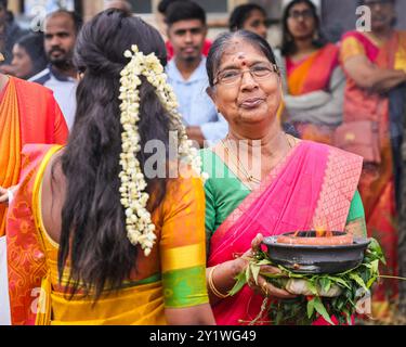 Lewisham, London, UK. 08th Sep 2019. Representations of the deities are ...
