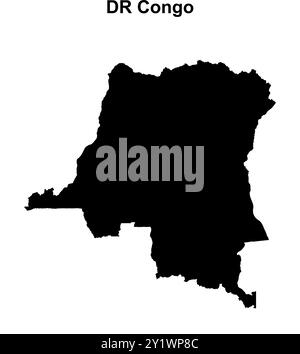 DR Congo map. Blank vector map of the Country with regions. Borders of ...
