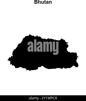 Bhutan map. Blank vector map of the country with regions. Borders of ...