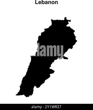 Lebanon map. Blank vector map of the Country. Borders of Lebanon for ...