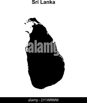 Sri Lanka map. Blank vector map of the Country. Borders of Sri Lanka ...