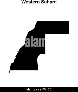 Western Sahara map. Blank vector map of the country. Borders of Western ...