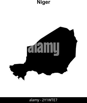 Niger map. Blank vector map of the country. Borders of Niger for your ...