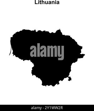 Lithuania map. Blank vector map of the country. Borders of Lithuania ...