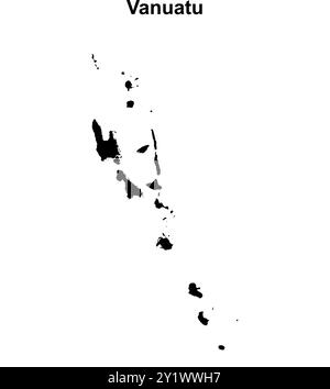 Vanuatu map. Blank vector map of the country with regions. Borders of ...