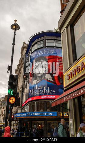 The exterior of the Sondheim Theatre, the home of Les Miserables in ...