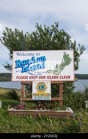 Welcome to Random Island sign at Hefferton Causeway on NL 231 in Milton ...