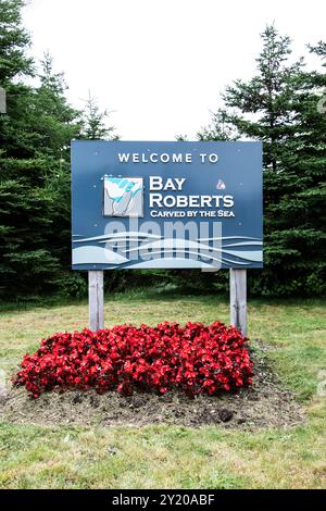Welcome to Bay Roberts sign in Newfoundland & Labrador, Canada Stock ...