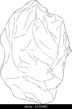 Line drawing of natural rough sapphire gemstone. Vector line art ...