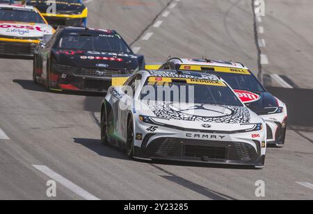 Tyler Reddick (45) during a NASCAR Cup Series auto race at Kansas ...
