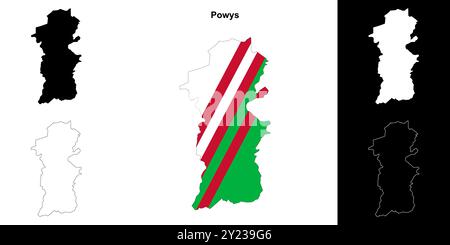 Powys (United Kingdom, Wales, Cymru, Principal areas of Wales) map ...
